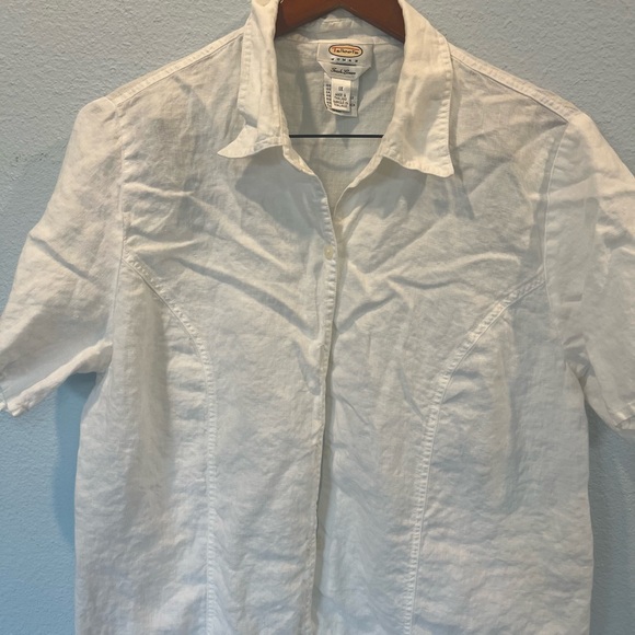 Talbots | Tops | Talbots Irish Linen Short Sleeve Blouse Preppy | Poshmark